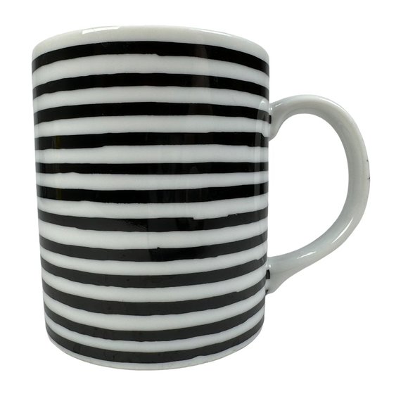 Domino By Toscany | Dining | Black White Striped Mug Cup By Domino ...